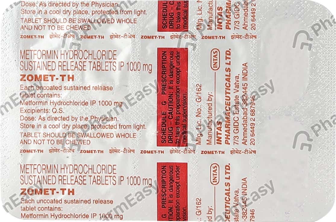 Zomet Th 1 G Tablet (10): Uses, Side Effects, Price & Dosage | PharmEasy