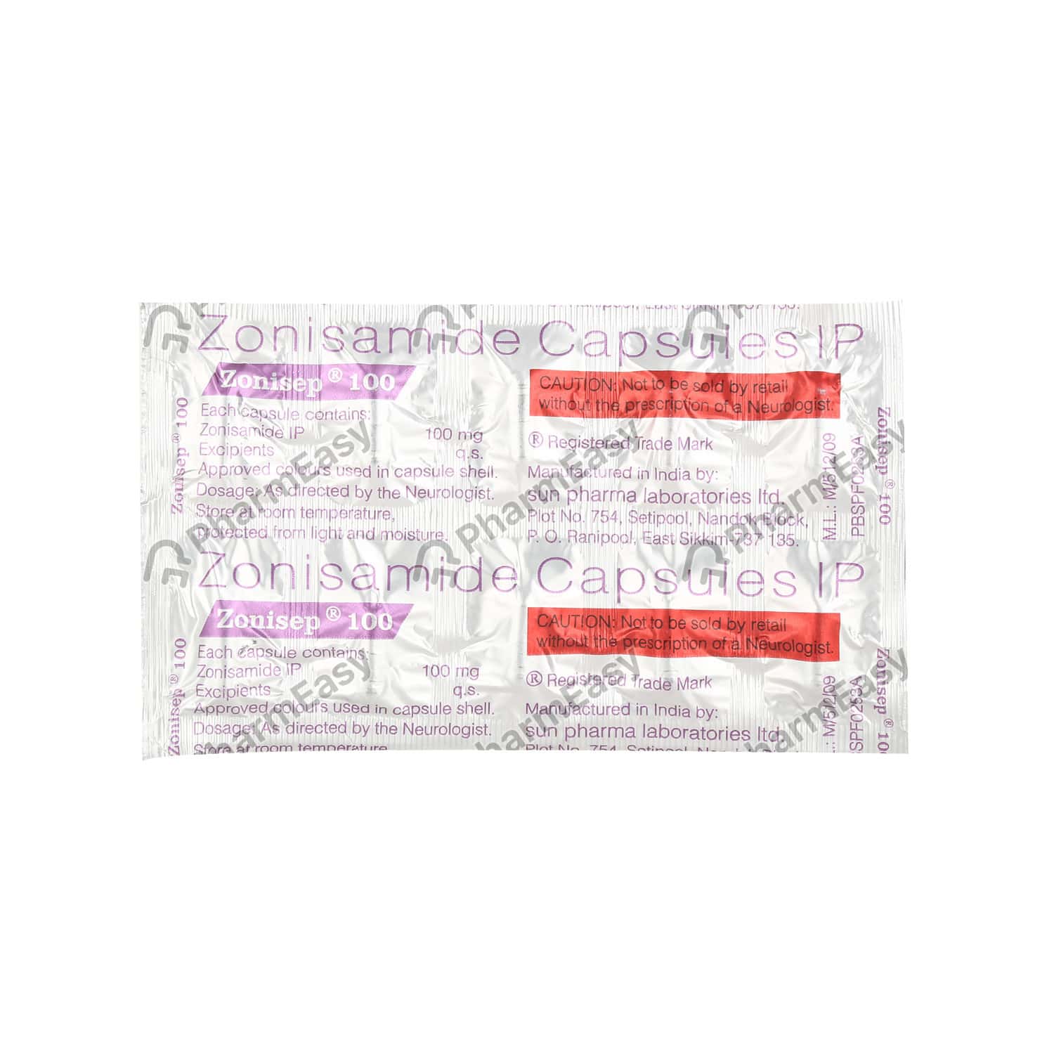 Buy Zonisep 100 MG Capsule (10) Online at Flat 18% OFF* | PharmEasy