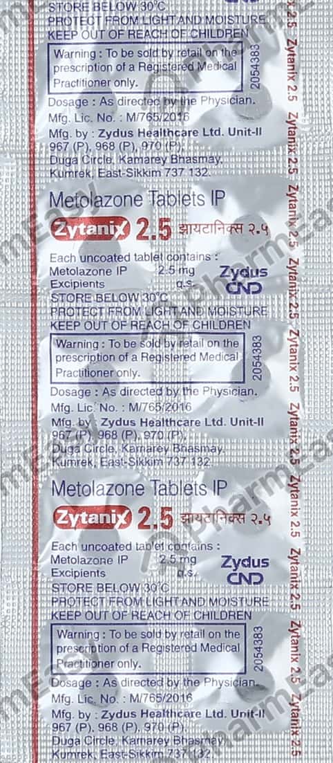 Zytanix 2.5 MG Tablet (10): Uses, Side Effects, Price & Dosage | PharmEasy