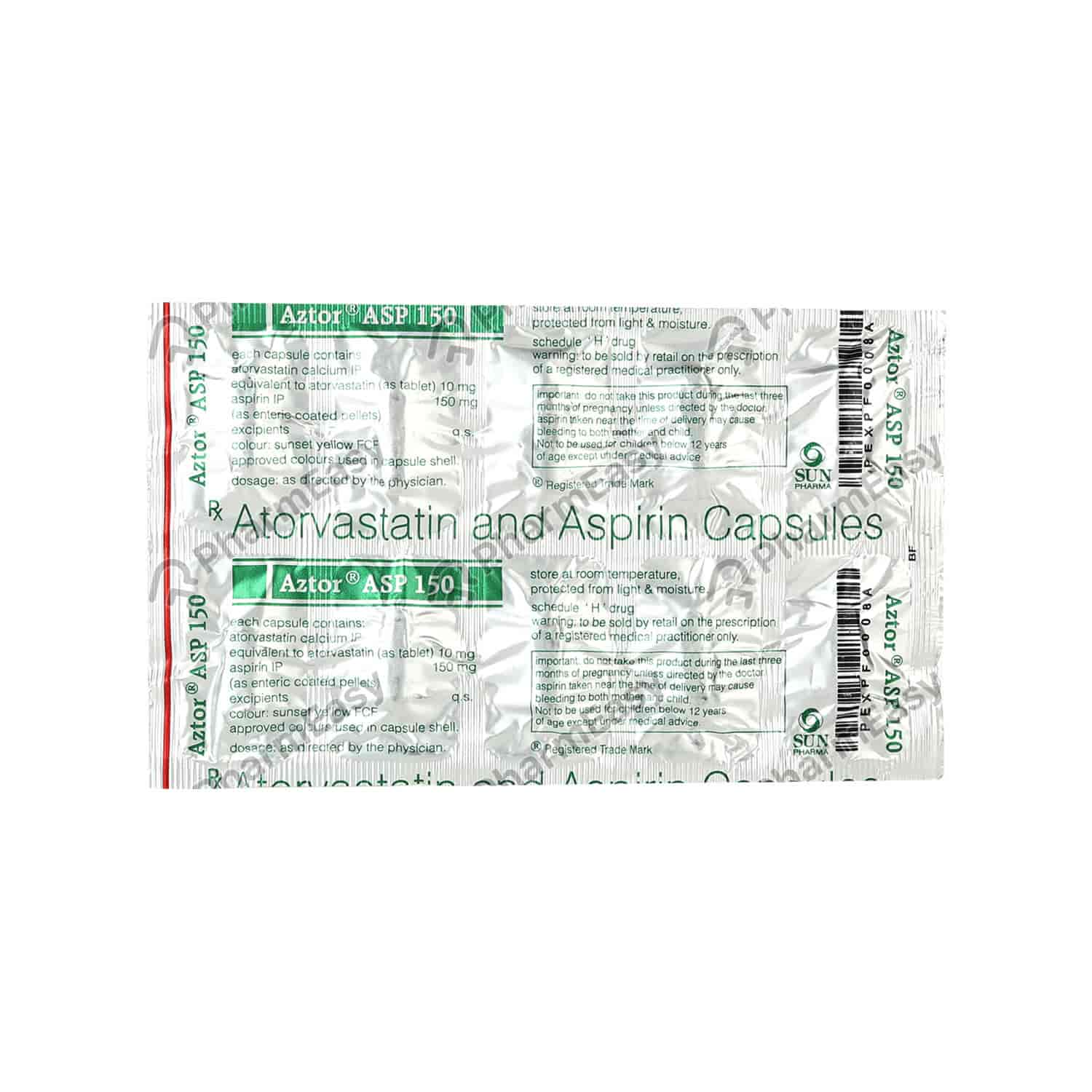 Aztor Asp 150mg Strip Of 10 Capsules - Uses, Side Effects, Dosage ...