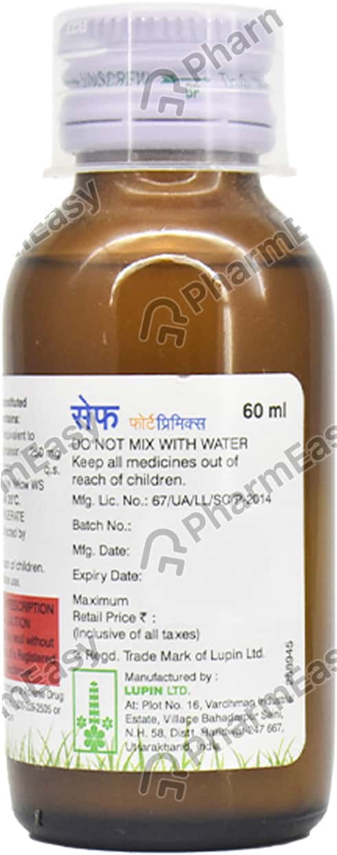 Ceff Forte 250 MG/5ML Syrup (60): Uses, Side Effects, Price & Dosage ...