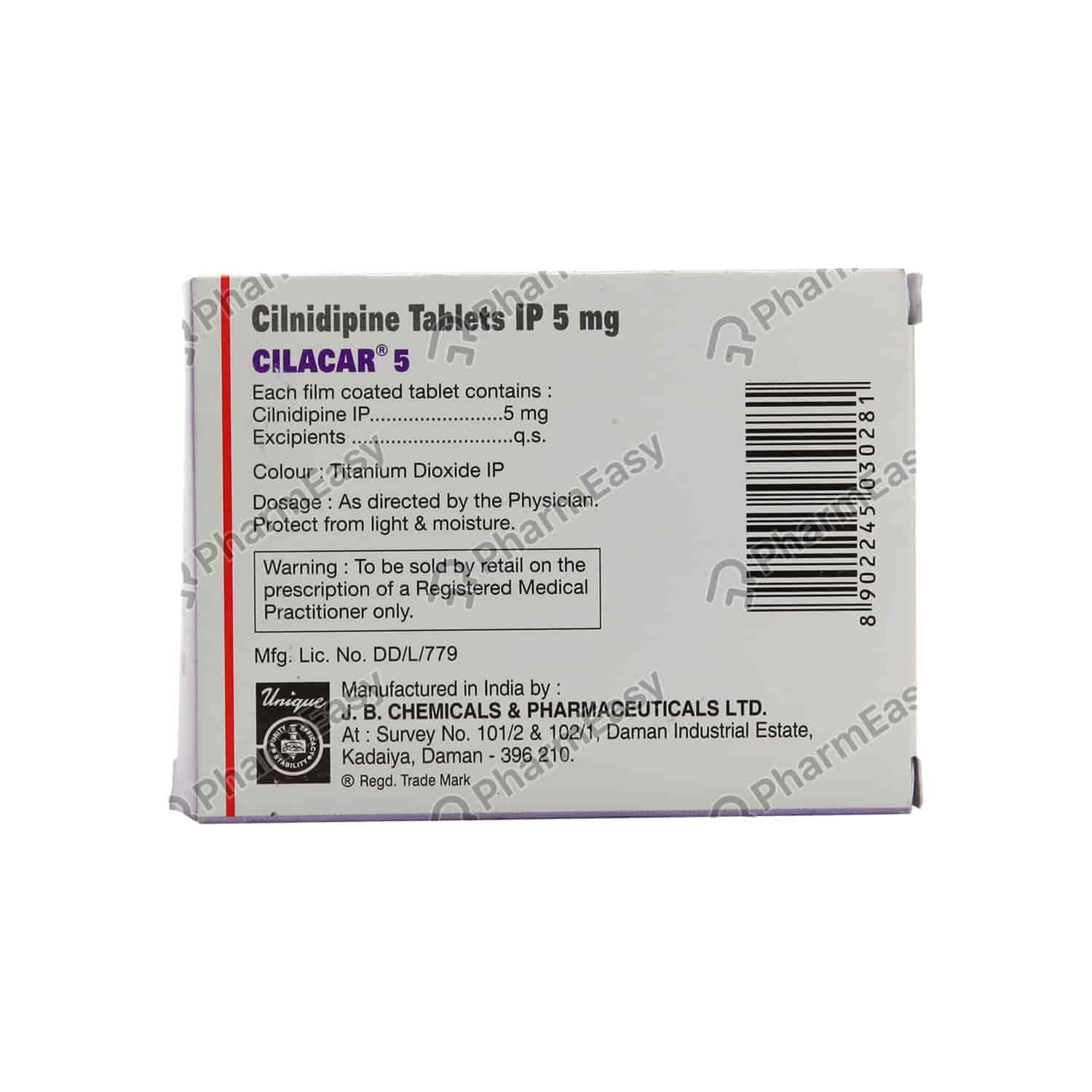 Cilacar 5mg Tablet 10'S - Uses, Side Effects, Dosage, Composition ...
