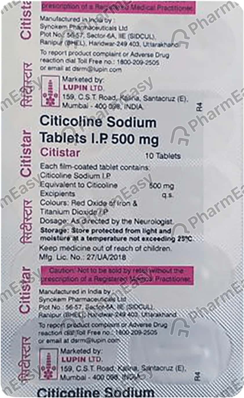 Citistar 500 MG Tablet (10): Uses, Side Effects, Price & Dosage | PharmEasy
