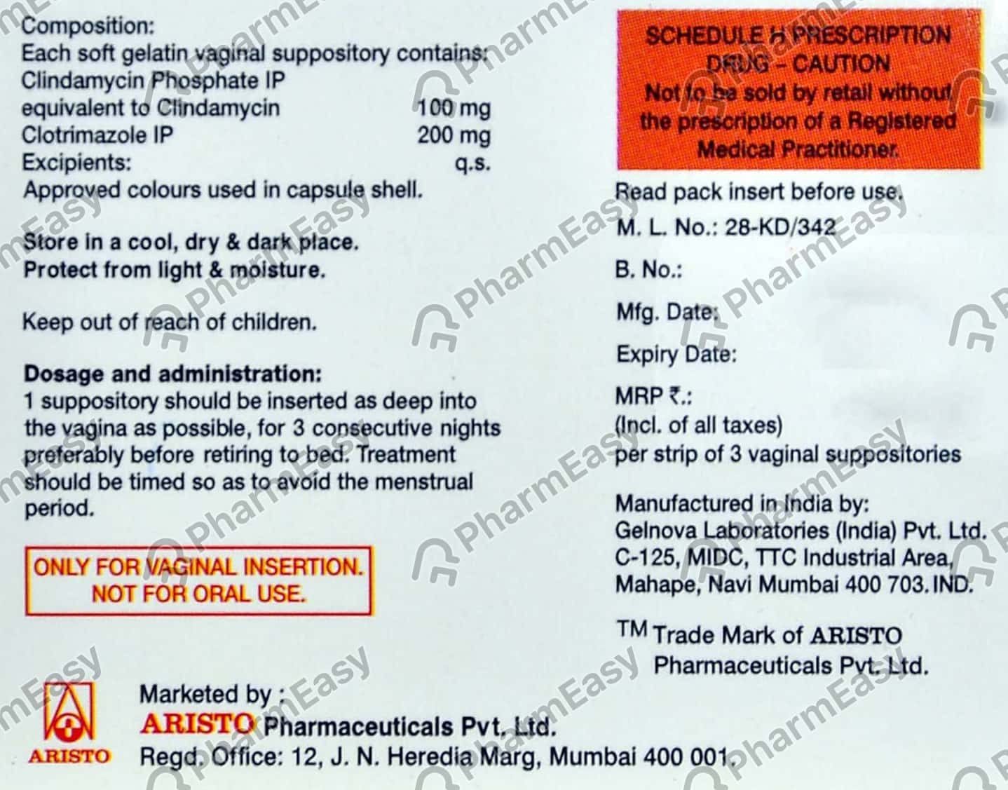 Clingen 3 Strip Of 3 Vaginal Suppository: Uses, Side Effects, Price ...