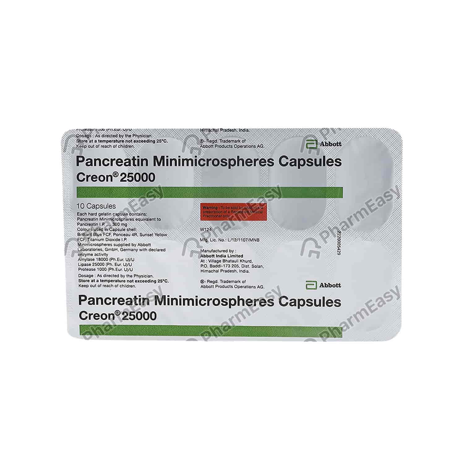 Buy Creon 25000 Strip Of 10 Capsules Online at Flat 18% OFF* | PharmEasy