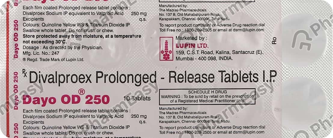Dayo Od 250 MG Tablet (10): Uses, Side Effects, Price & Dosage | PharmEasy