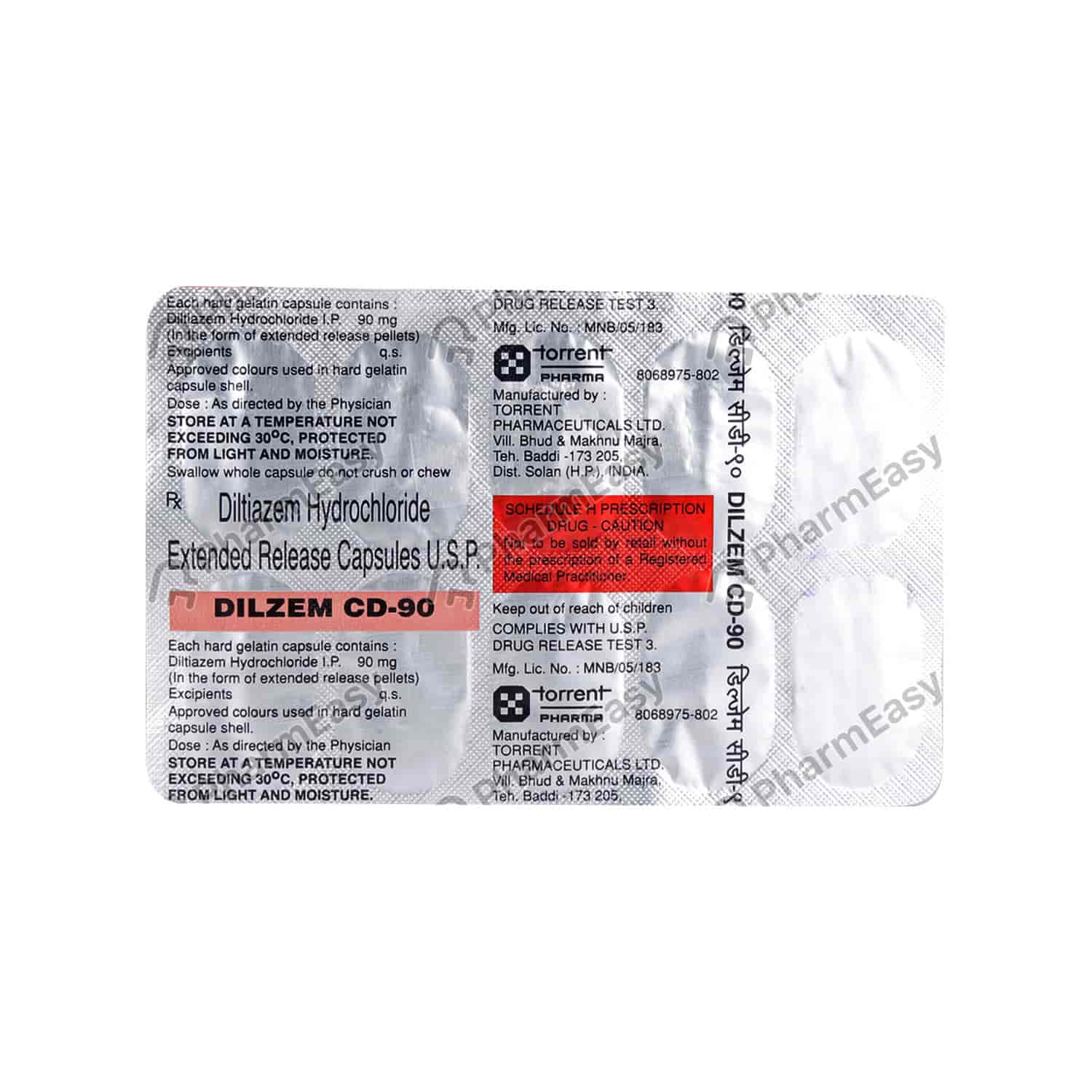 Dilzem Cd 90mg Cap - Uses, Side Effects, Dosage, Composition & Price ...