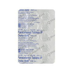 Dolo 500 MG Tablet (15) - Uses, Side Effects, Dosage, Composition ...