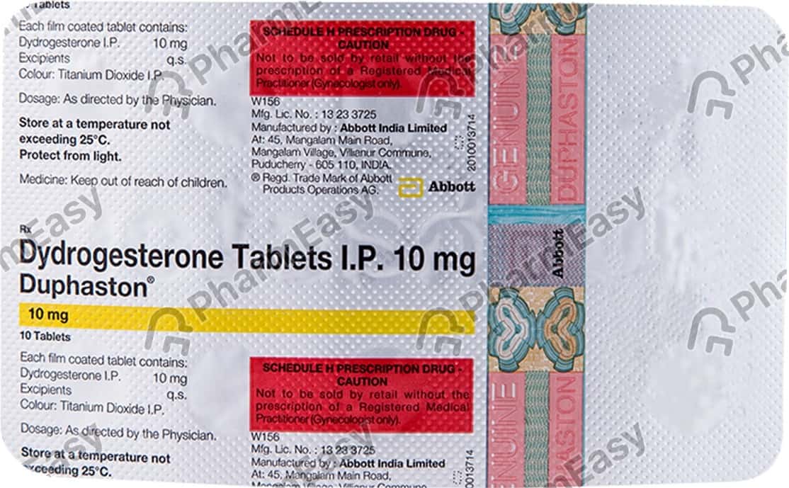 Duphaston 10 MG Tablet (10) - Uses, Side Effects, Dosage, Composition ...