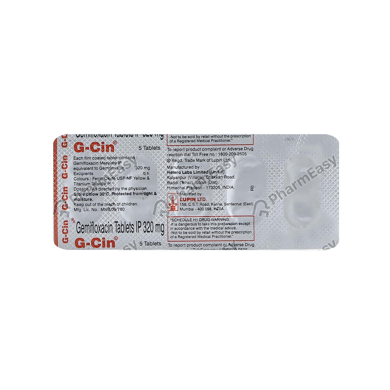 Buy G Cin 320 MG Tablet (5) Online at Flat 18% OFF* | PharmEasy
