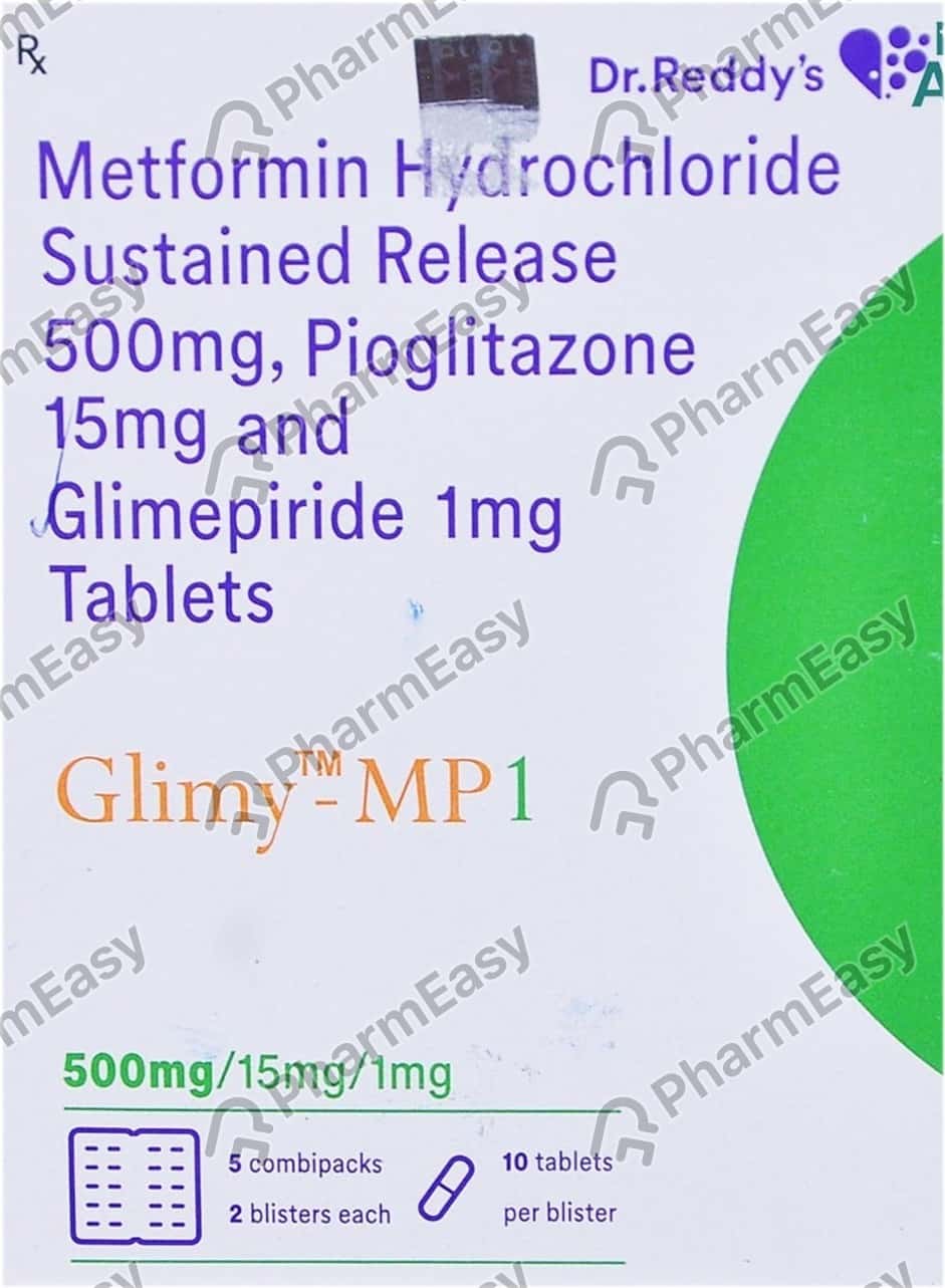 Glimy Mp1 Strip Of 10 Tablets: Uses, Side Effects, Price & Dosage ...