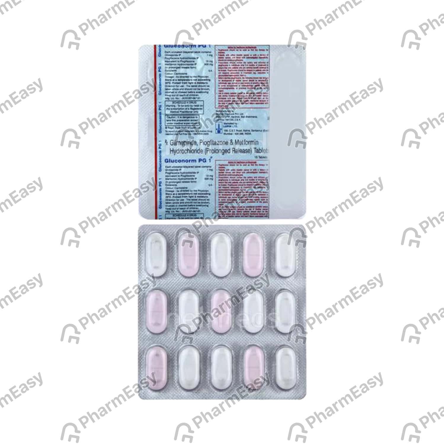 Gluconorm Pg 1mg Strip Of 10 Tablets: Uses, Side Effects, Price ...