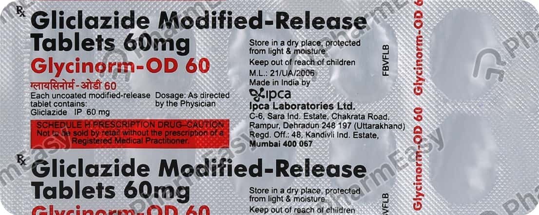 Glycinorm Od 60 MG Tablet (10): Uses, Side Effects, Price & Dosage ...
