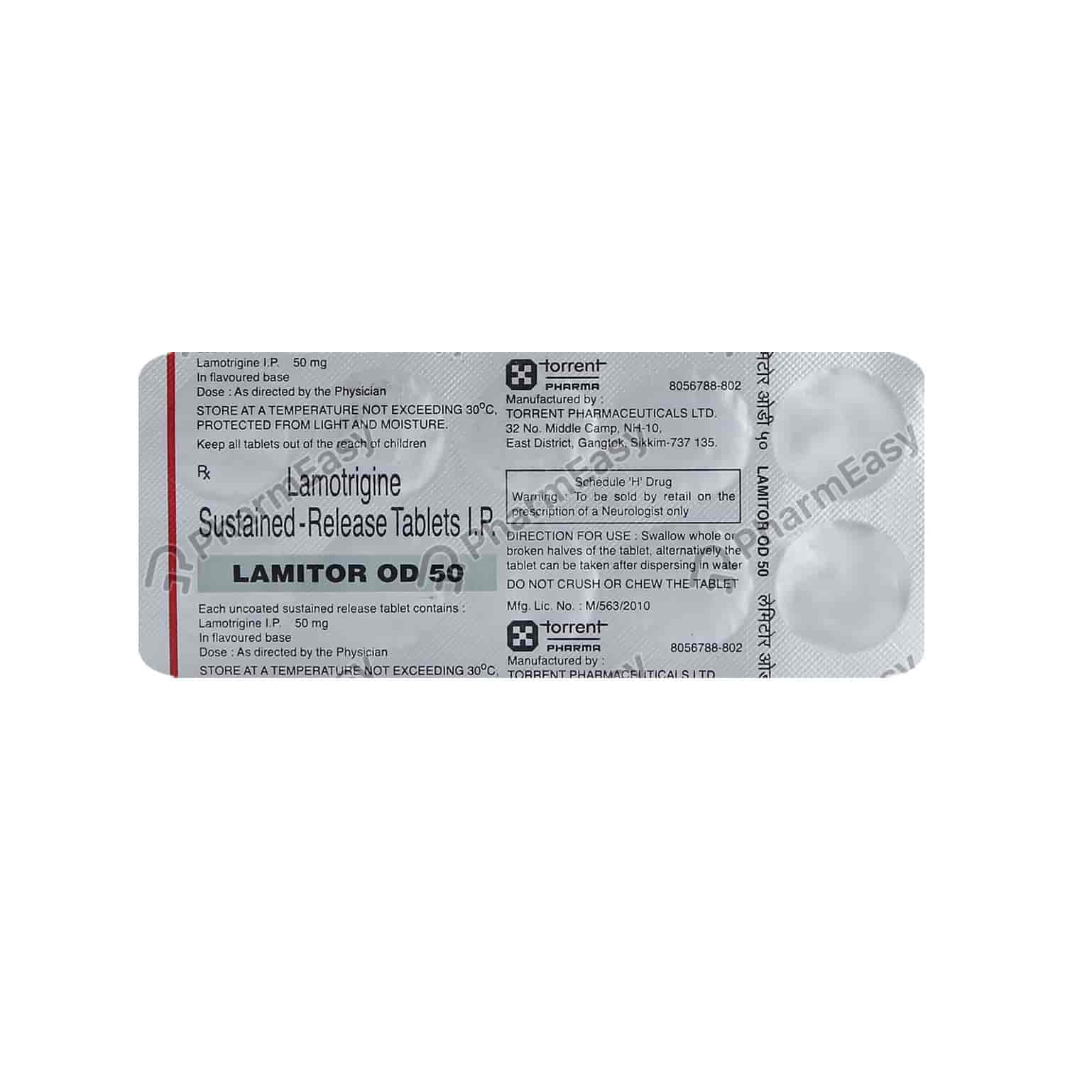 Buy Lamitor Od 50mg Tablet Online at Flat 18% OFF* | PharmEasy