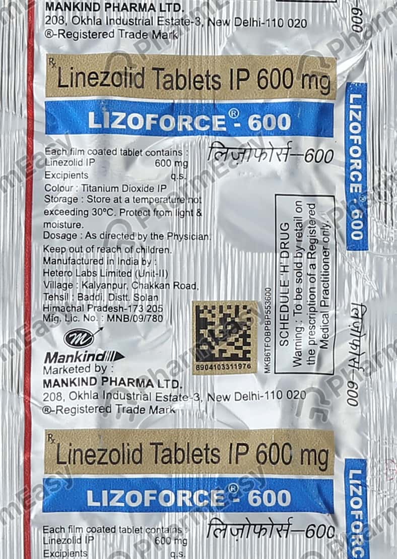 Lizoforce 600 MG Tablet (4): Uses, Side Effects, Price & Dosage | PharmEasy