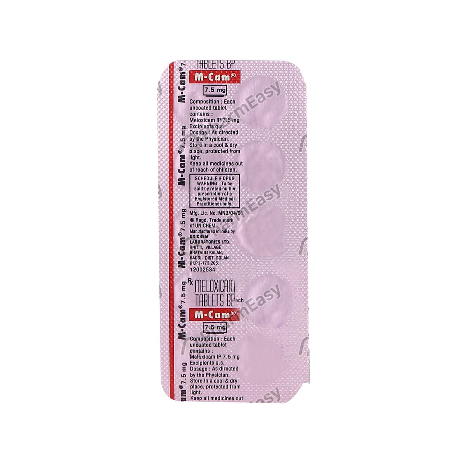 Buy M Cam 7.5 MG Tablet (10) Online at Flat 18% OFF* | PharmEasy
