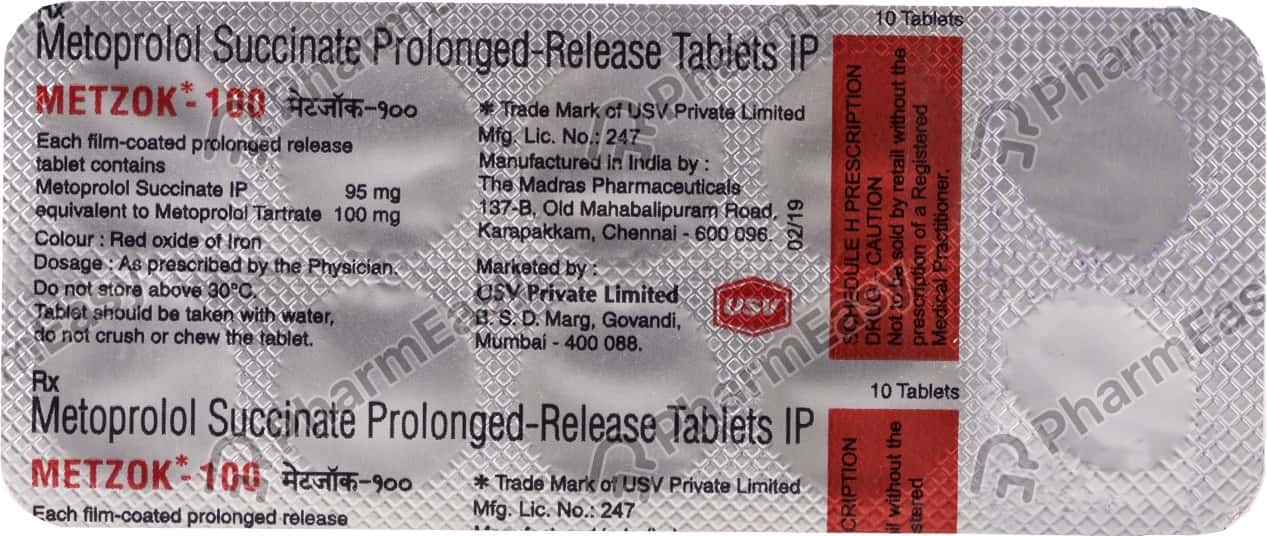 Metzok Er 100 MG Tablet (10): Uses, Side Effects, Price & Dosage ...