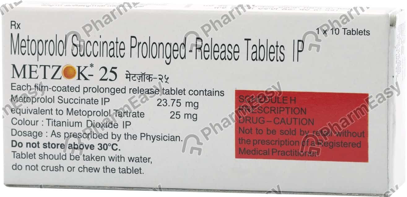 Metzok Er 25 MG Tablet (10): Uses, Side Effects, Price & Dosage | PharmEasy