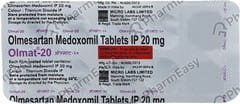 Olmat 20 MG Tablet (10): Uses, Side Effects, Price & Dosage | PharmEasy