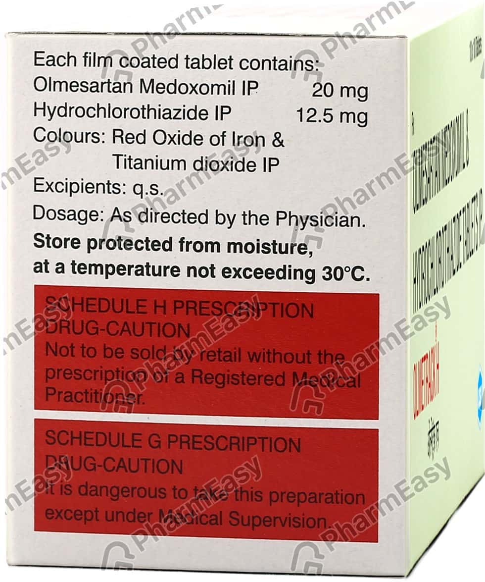 Olmetrack H 20mg Strip Of 10 Tablets: Uses, Side Effects, Price ...