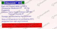Olmezest 40 Tablet: Uses, Side-effects, Price, Dosage & More Info ...