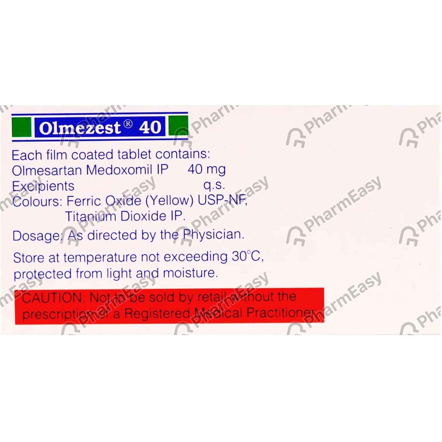 Olmezest 40 MG Tablet (10) - Uses, Side Effects, Dosage, Composition ...