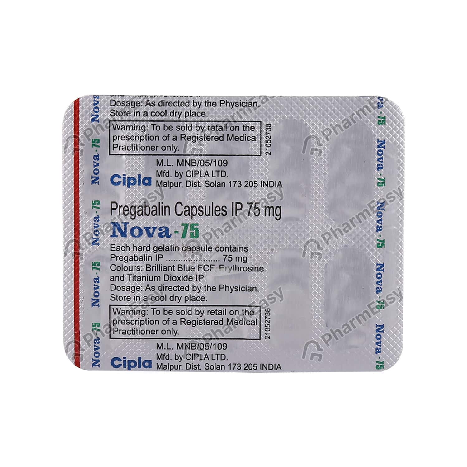 Nova 75 MG Capsule (10) - Uses, Side Effects, Dosage, Composition ...