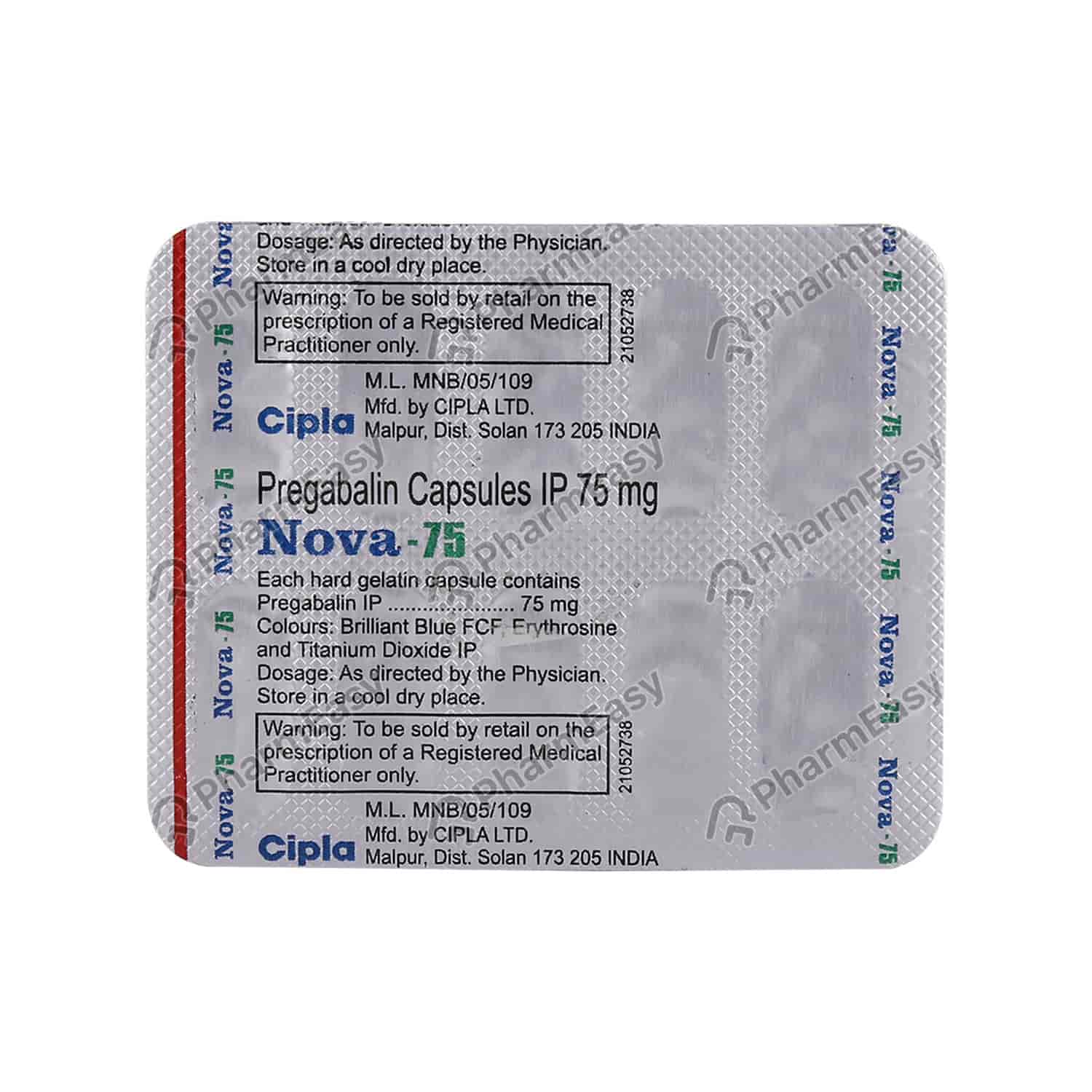 Nova 75mg Strip Of 10 Capsules - Uses, Side Effects, Dosage ...