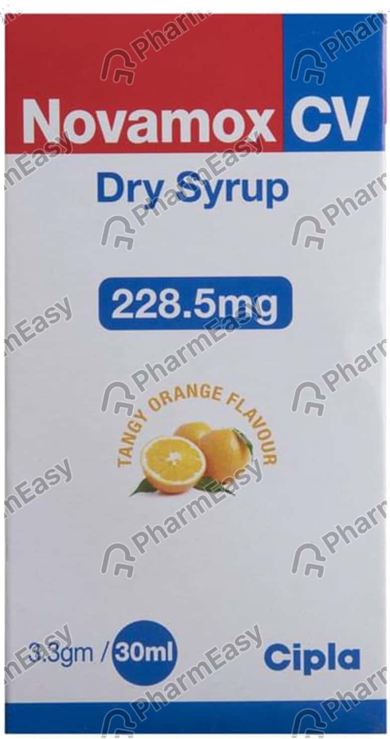 Buy Novamox Cv 228.5mg Tangy Orange Flavour Bottle Of 30ml Dry Syrup ...