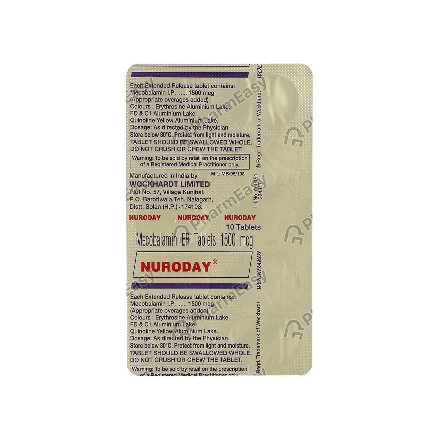Buy Nuroday 1500 MCG Tablet (10) Online at Flat 18% OFF* | PharmEasy