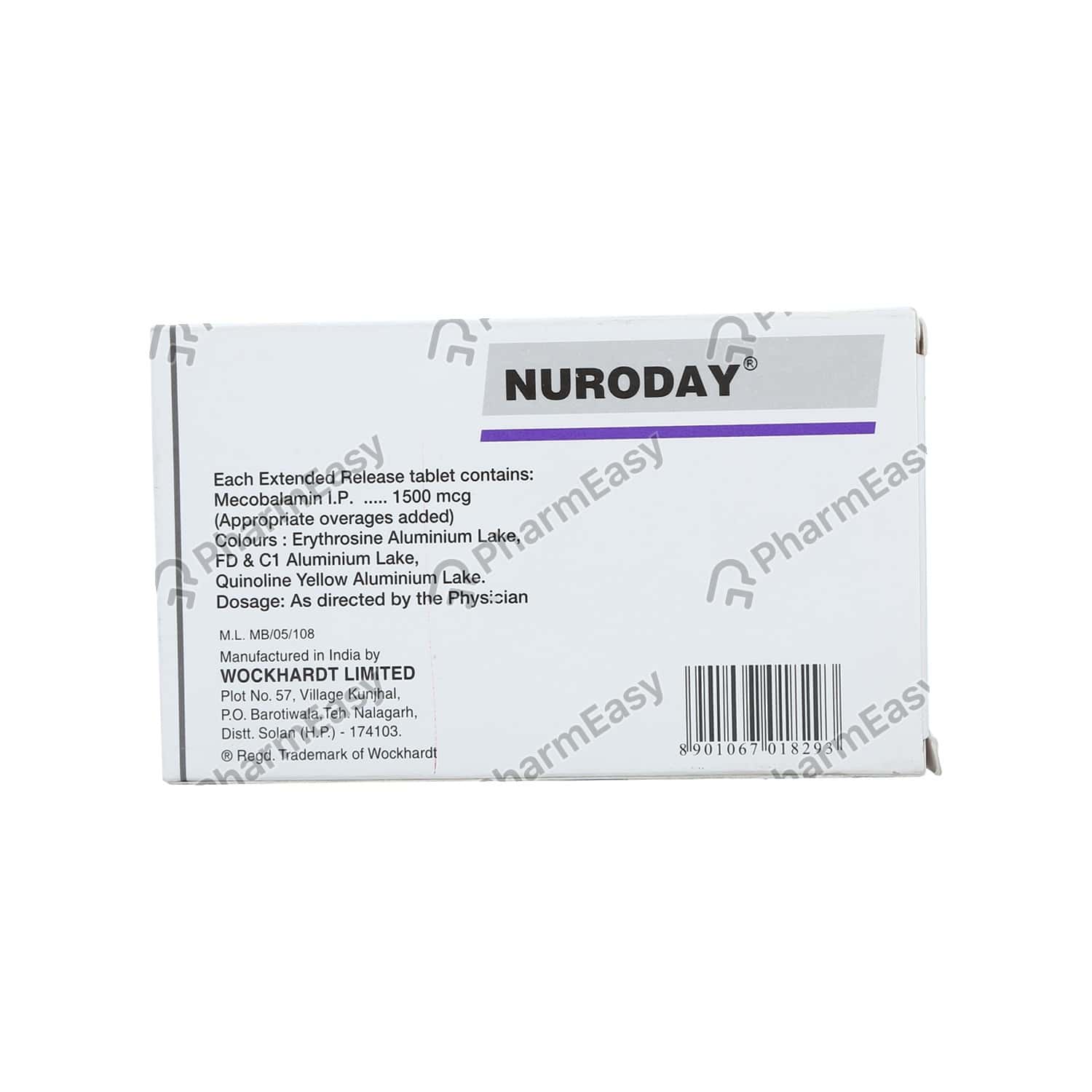 Buy Nuroday 1500 MCG Tablet (10) Online at Flat 18% OFF* | PharmEasy