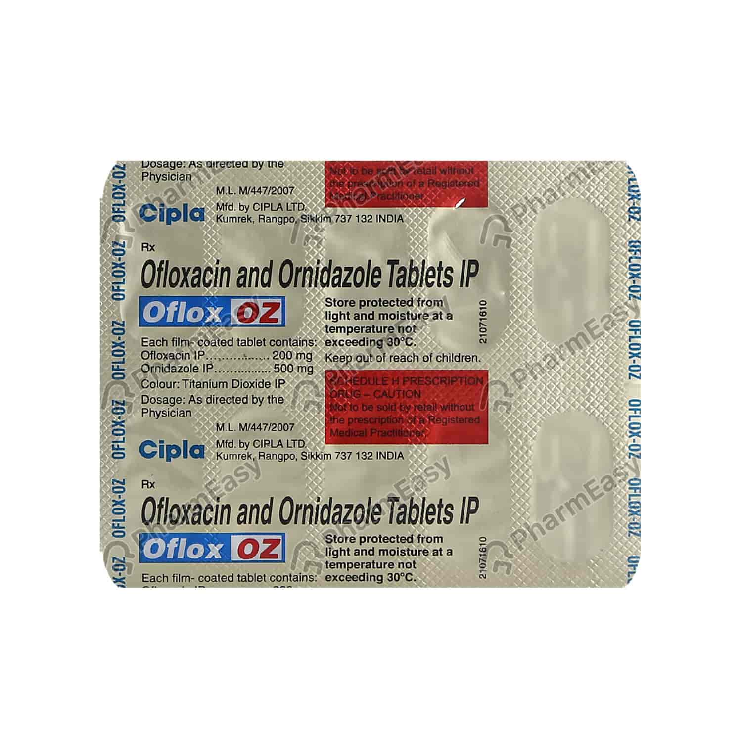 Oflox Oz Tab 10'S - Uses, Side Effects, Dosage, Composition & Price ...
