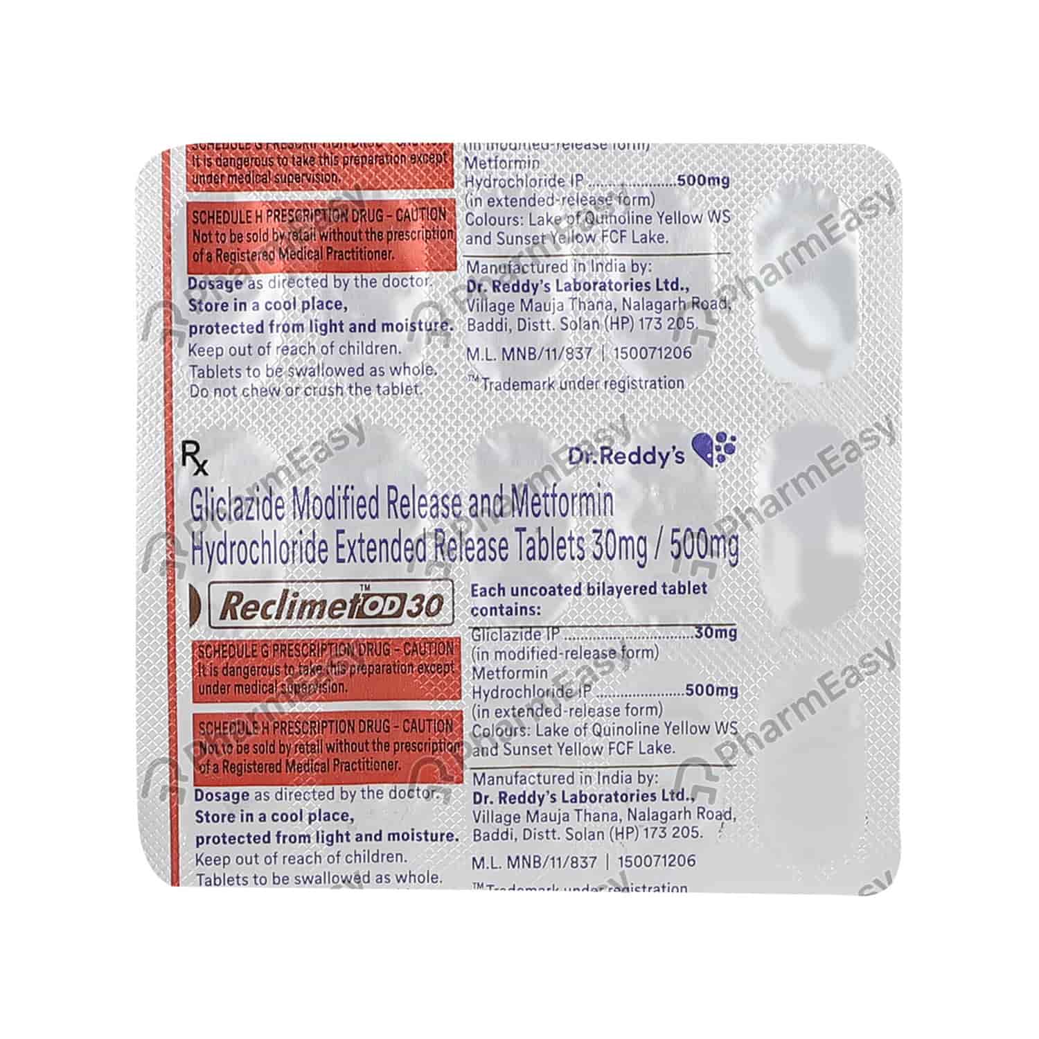 Buy Reclimet Od 30mg Tablet Online at Flat 18% OFF* | PharmEasy