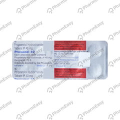 Provanol 40 MG Tablet (10): Uses, Side Effects, Price & Dosage | PharmEasy
