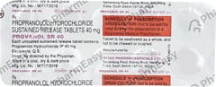 Provanol Sr 40 MG Tablet (10): Uses, Side Effects, Price & Dosage ...