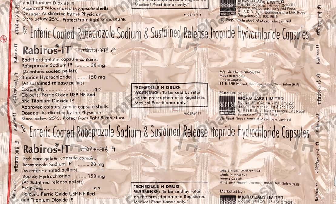 Rabiros It Strip Of 10 Capsules: Uses, Side Effects, Price & Dosage ...