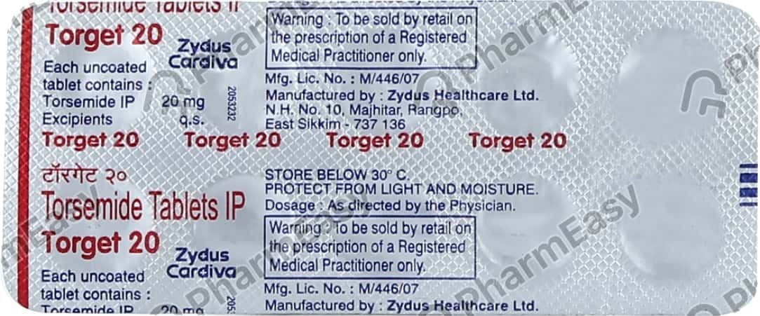 Torget 20 MG Tablet (10): Uses, Side Effects, Price & Dosage | PharmEasy