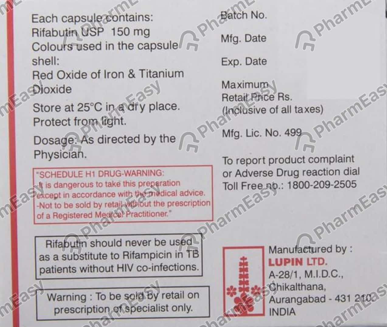 Buy Ributin 150 MG Capsule (6) Online at Flat 15% OFF | PharmEasy