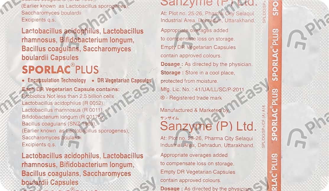 Sporlac Plus 2.5 B Capsule (10): Uses, Side Effects, Price, Dosage ...