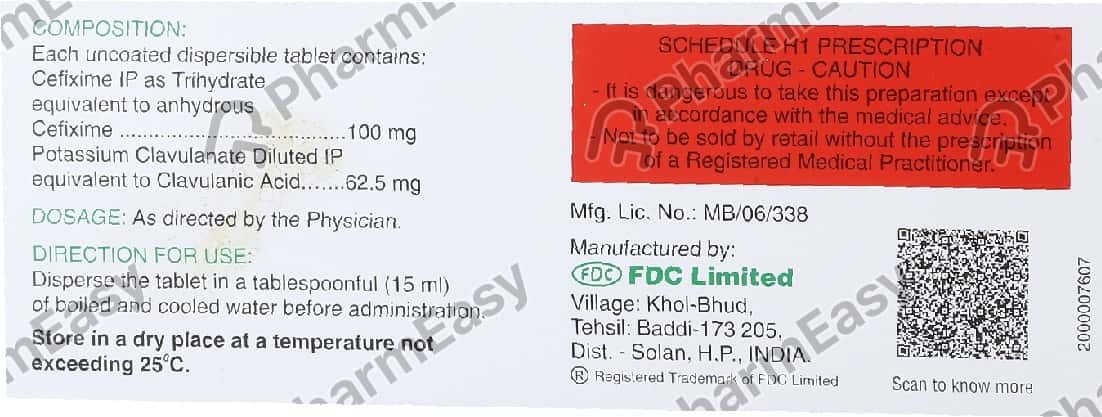 Zifi Cv Dt 100mg Strip Of 10 Tablets: Uses, Side Effects, Price ...