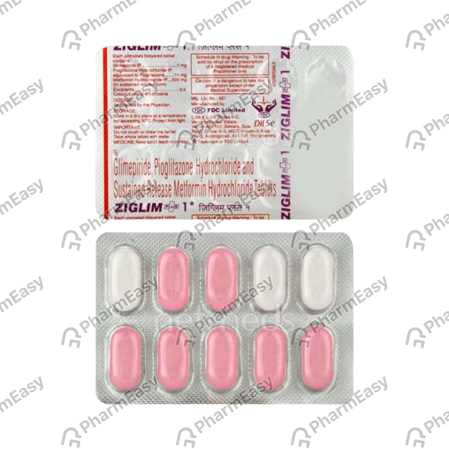 Ziglim Plus 1mg Strip Of 10 Tablets: Uses, Side Effects, Price & Dosage ...