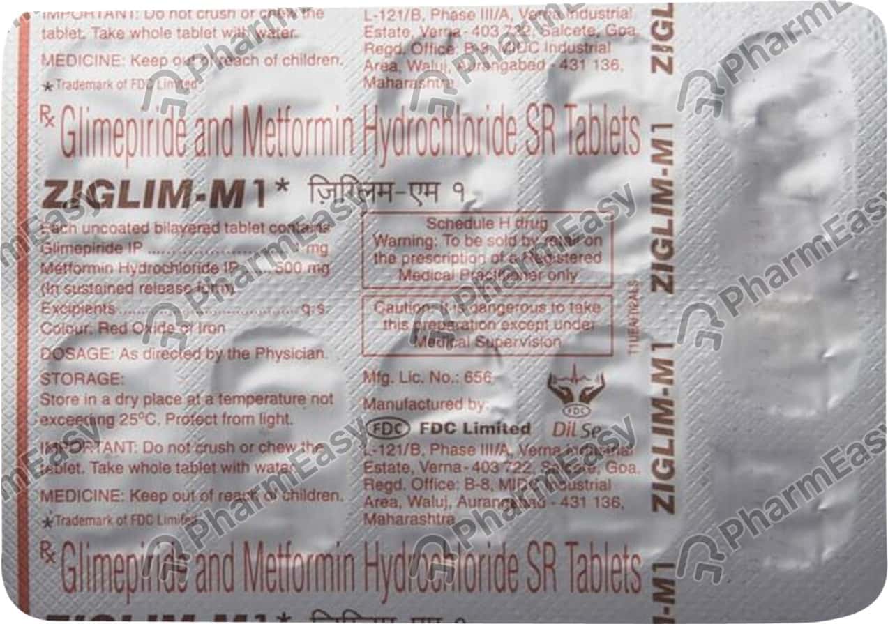 Ziglim M 1mg Strip Of 10 Tablets: Uses, Side Effects, Price & Dosage ...