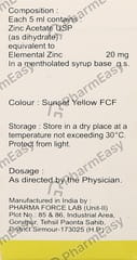 Zincolife 20 MG/5ML Syrup (50): Uses, Side Effects, Price & Dosage ...