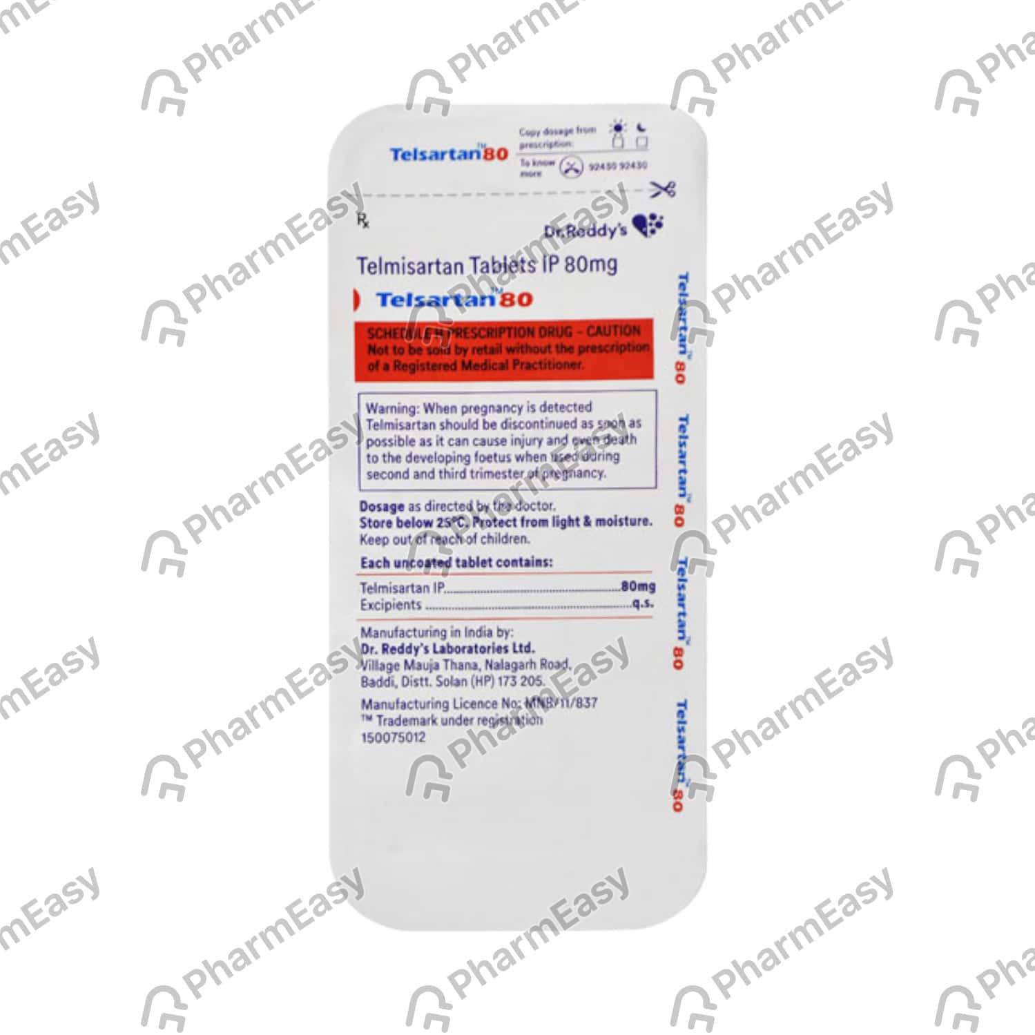 Telsartan 80 MG Tablet (10): Uses, Side Effects, Price & Dosage | PharmEasy