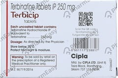 Terbicip 250 MG Tablet (7): Uses, Side Effects, Price & Dosage | PharmEasy