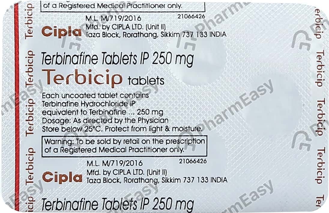 Terbicip 250 MG Tablet (7): Uses, Side Effects, Price & Dosage | PharmEasy