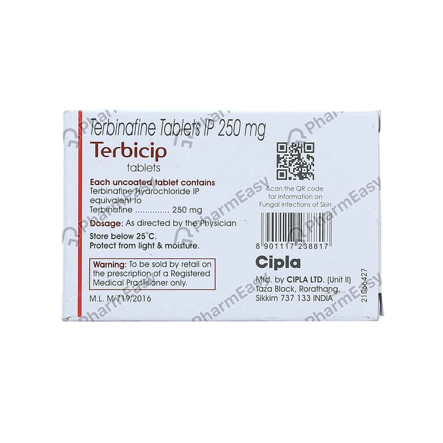 Terbicip 250 MG Tablet (7) - Uses, Side Effects, Dosage, Composition ...