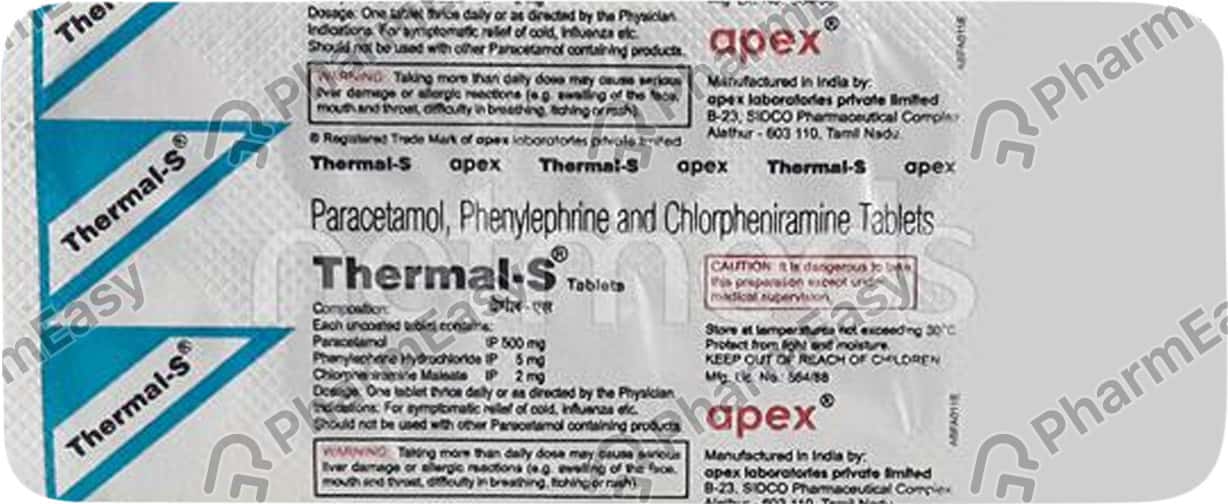 Thermal S Strip Of 10 Tablets: Uses, Side Effects, Price & Dosage ...
