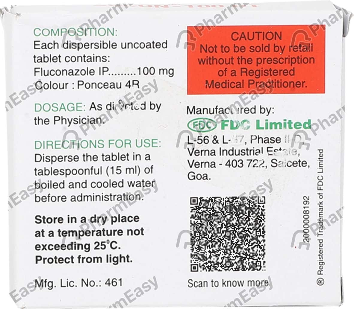 Buy Zocon Dt 100 MG Tablet (4) Online at Flat 15% OFF | PharmEasy