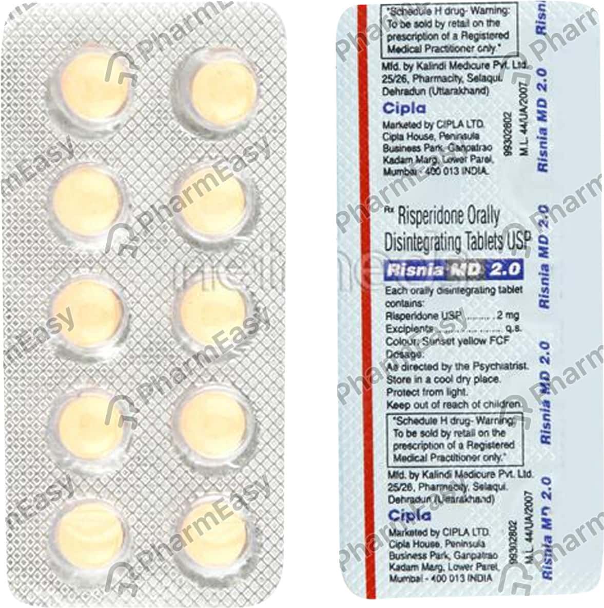Buy Risnia Md 2 MG Tablet (10) Online at Flat 15% OFF | PharmEasy